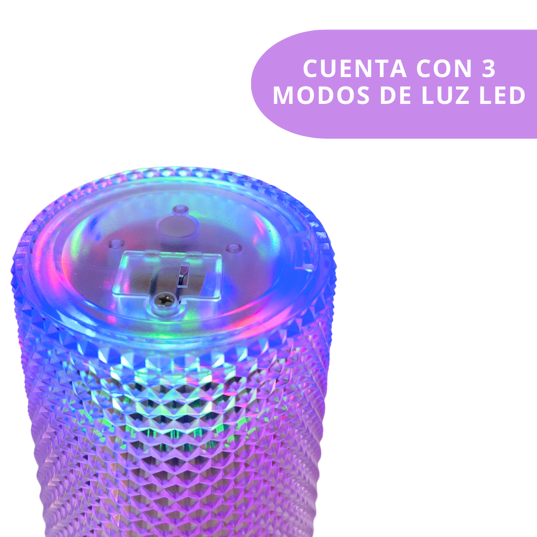 Ripley - VASO TÉRMICO MORADO CLARO CON LUZ LED TIPO STARBUCK 710ML