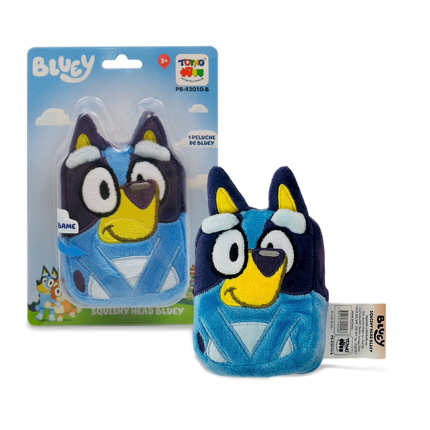 PELUCHE SQUISHY HEAD BLUEY - BLUEY
