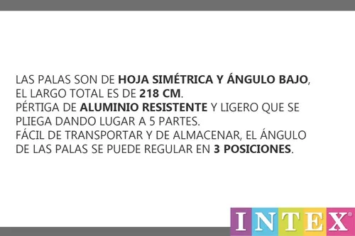 Ripley - REMOS INTEX PAR BOTES KAYAK DESMONTABLE ALUMINIO
