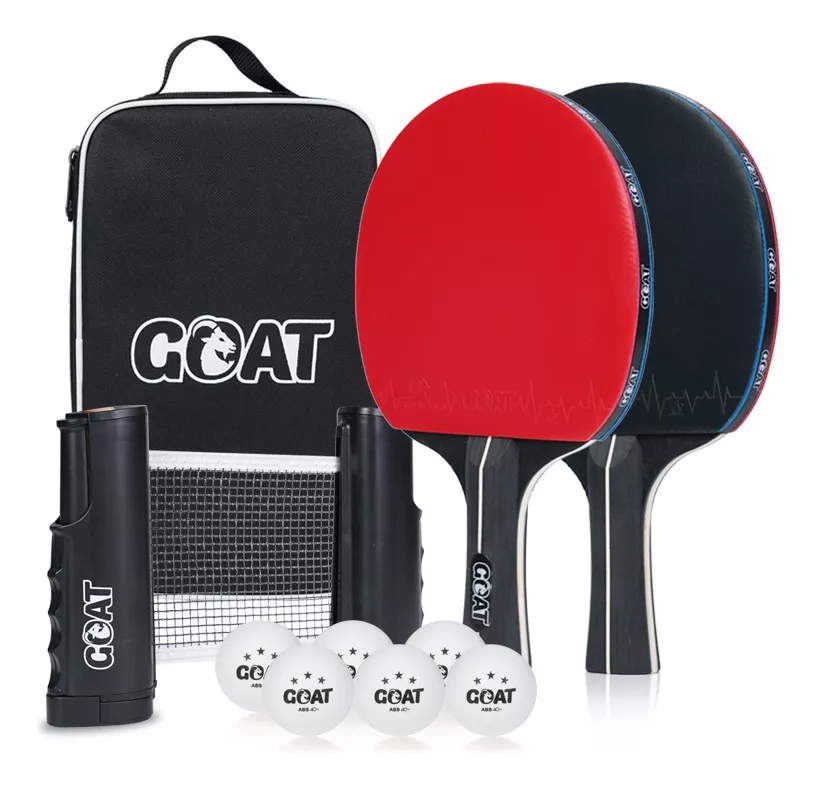Ripley - KIT PING PONG 2 PALETAS + 6PELOTAS + RED + ESTUCHE GOAT /R&C
