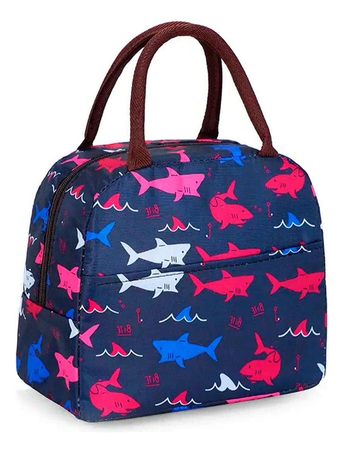 Ripley - LONCHERA TERMICA PORTATIL COLACIÓN ALMUERZO AZUL TIBURONES