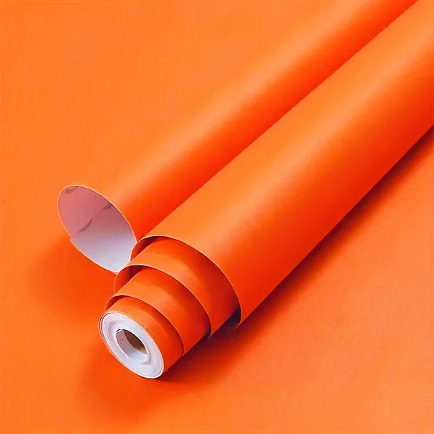 PAPEL MURAL PVC TEXTURIZADO NARANJA SOLIDO