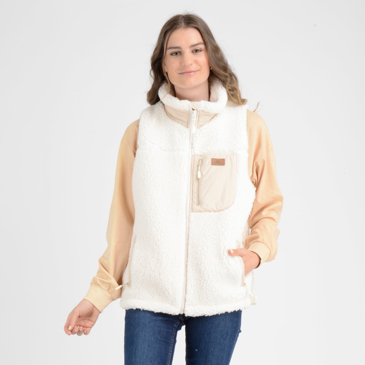 Ripley - POLERON CHIPORRO FULL ZIPER KYLA BEIGE CLARO