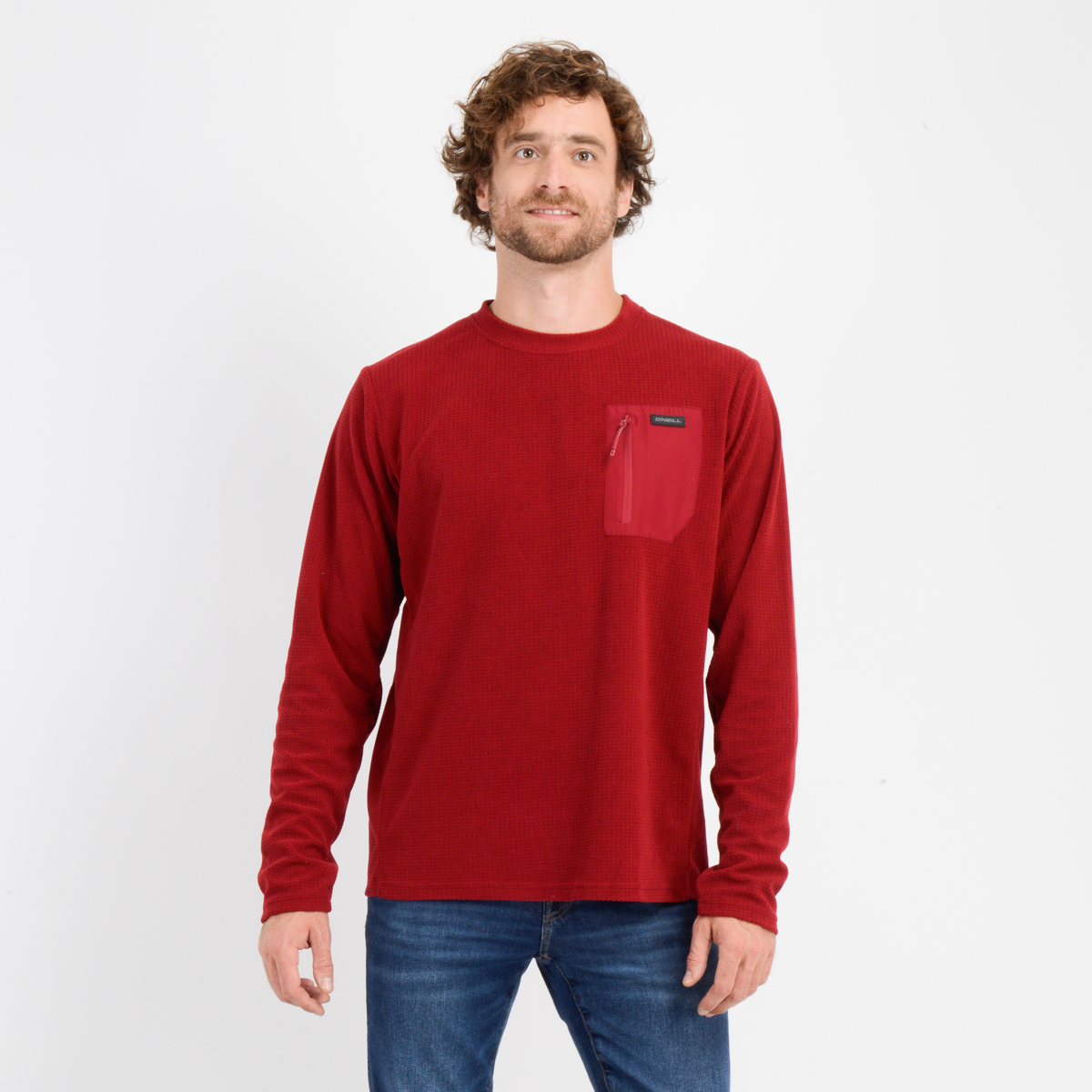 POLERON POLAR DINSMORE CREW EN COLOR ROJO OSCURO