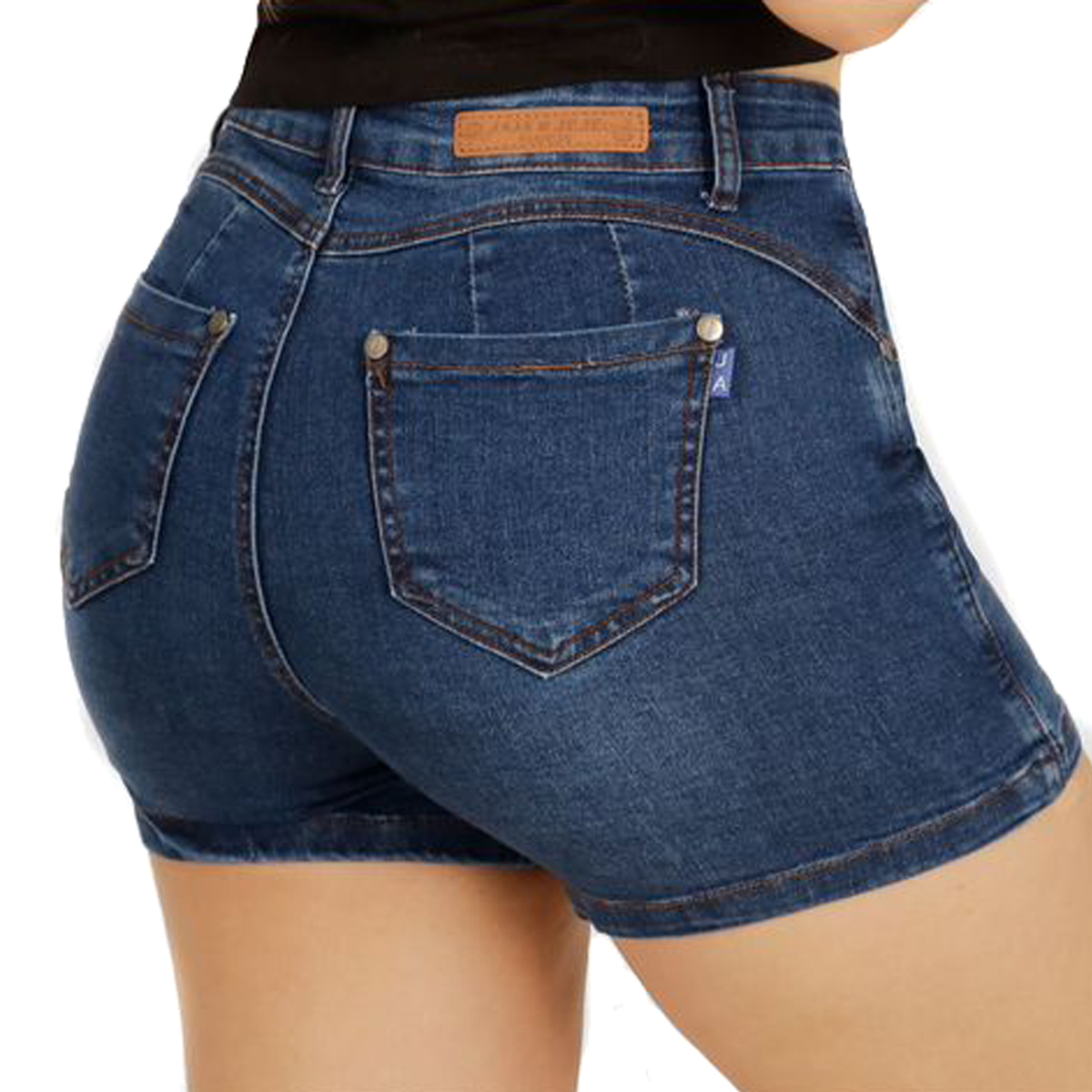 Ripley - SHORT ALGODÓN PUSH UP MUJER TENTATION BLACK PINZADO TIRO ALTO