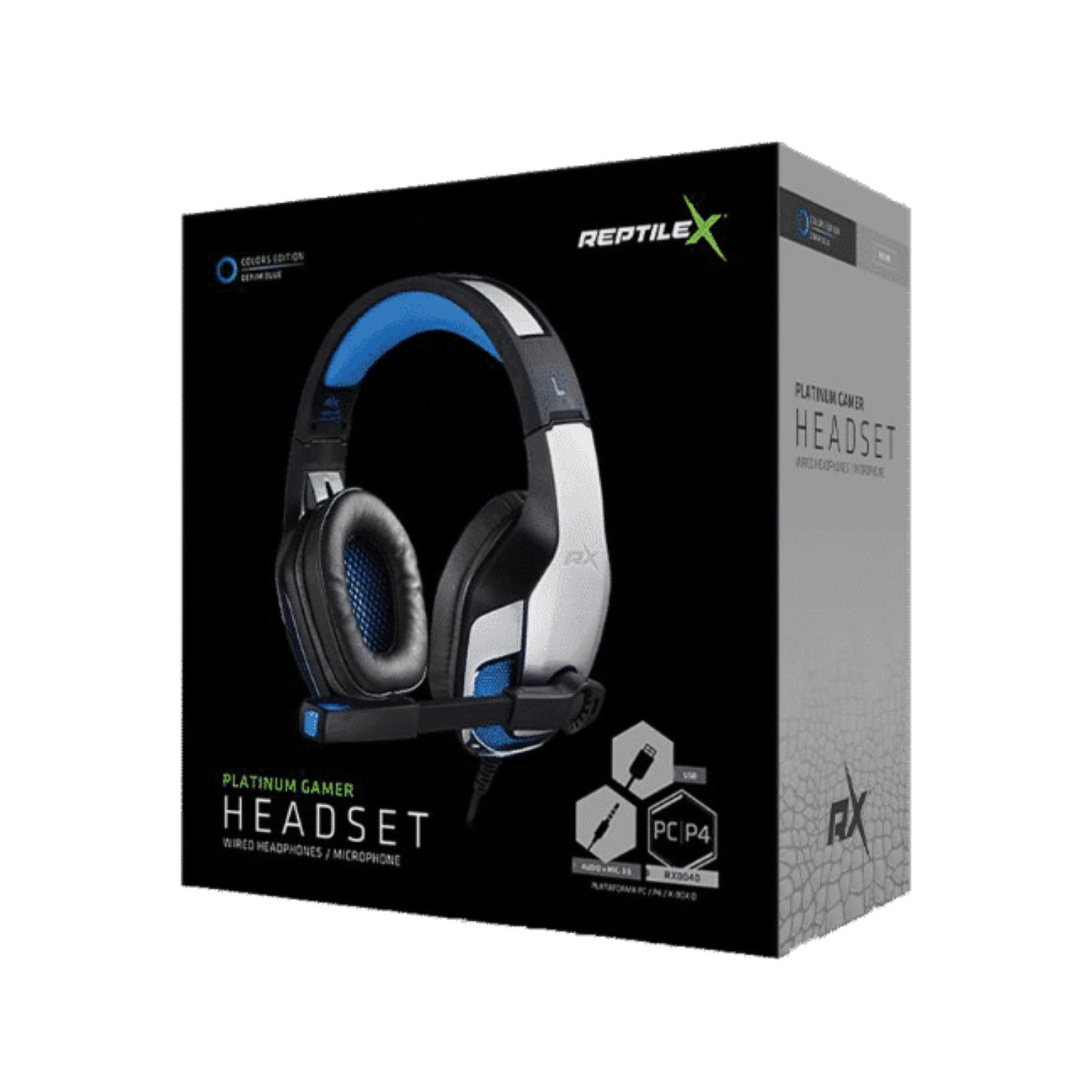 Ripley - AUDIFONO GAMER JACK USB LED PS5 XBOX PC PLATA AZUL REPTILEX