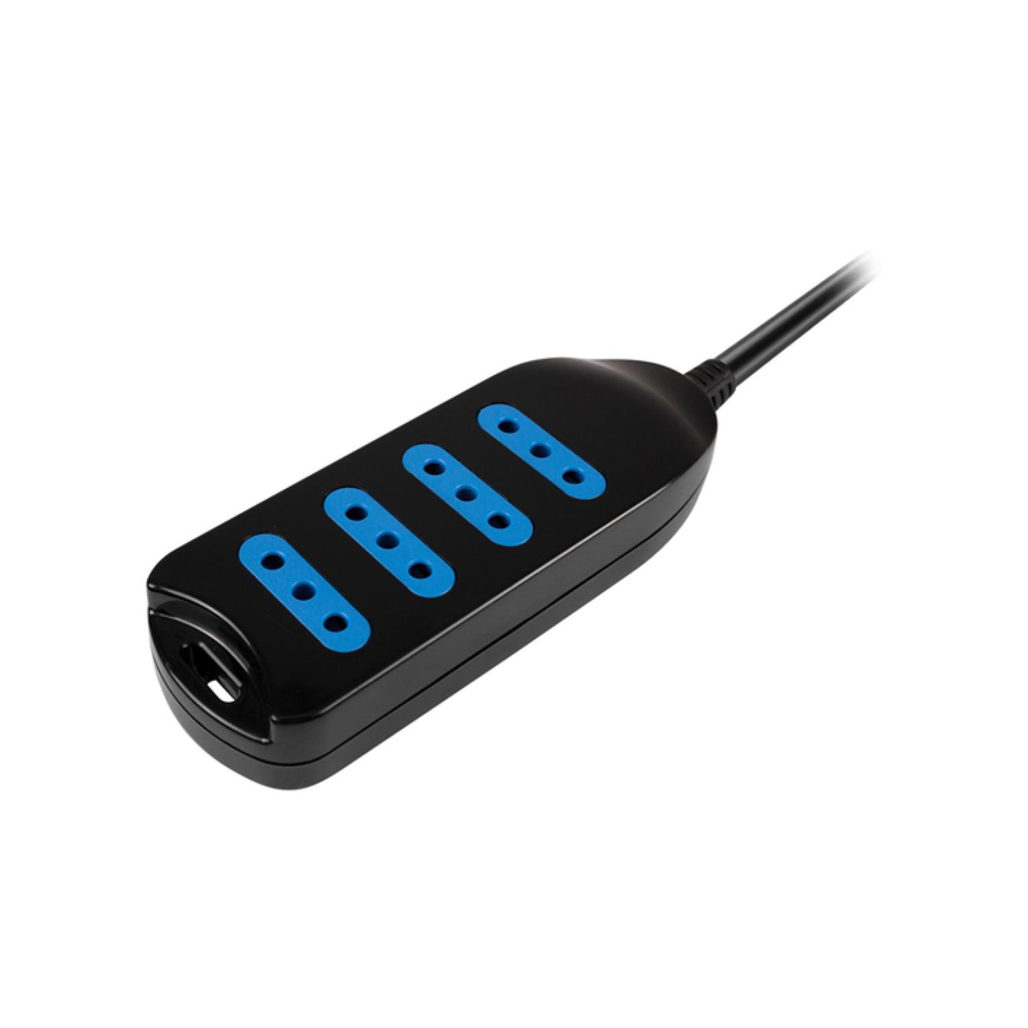 ALARGADOR EXTENSION PHILCO 5 MTS 4 ENTRADAS NEGRO