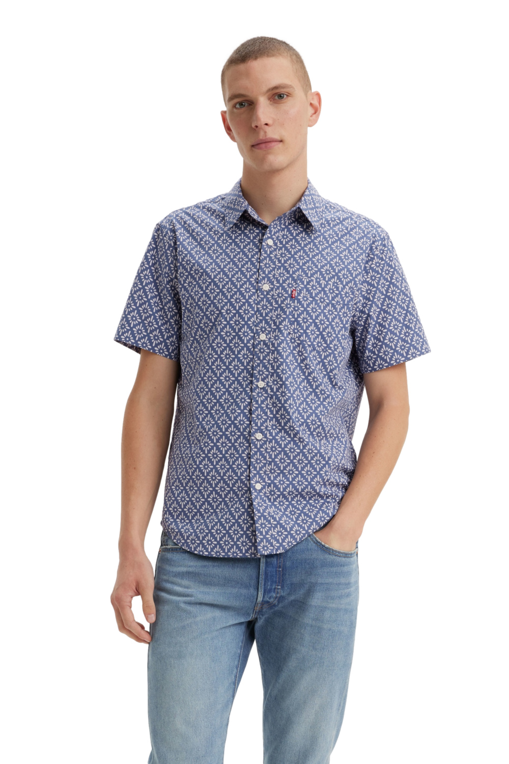 Ripley - CAMISA HOMBRE MANGA CORTA CELESTE LEVIS 86627-0212