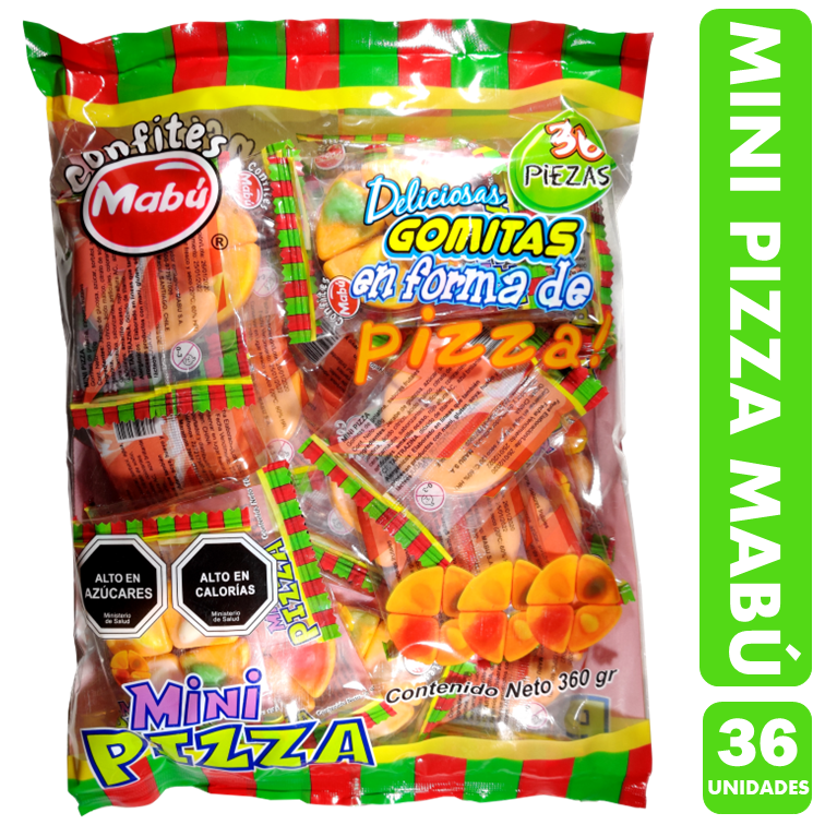 Ripley - GOMITAS EN FORMA DE MINI PIZZA MABU (BOLSA CON 36 UNIDADES)