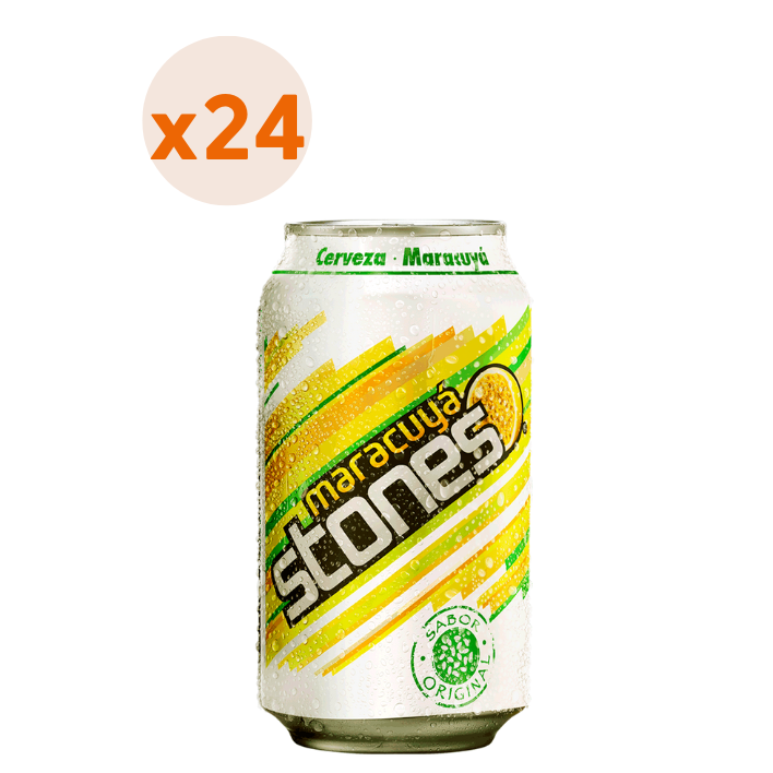 CERVEZA LEMON STONES FRUTADAS LATA 350 CC 24 UN MARACUYÁ 2.5°