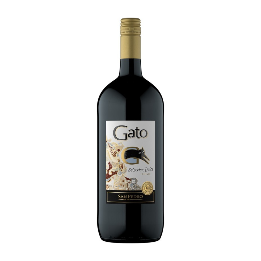 VINO GATO SELECCION DULCE TINTO BOTELLON 9° 1500CC