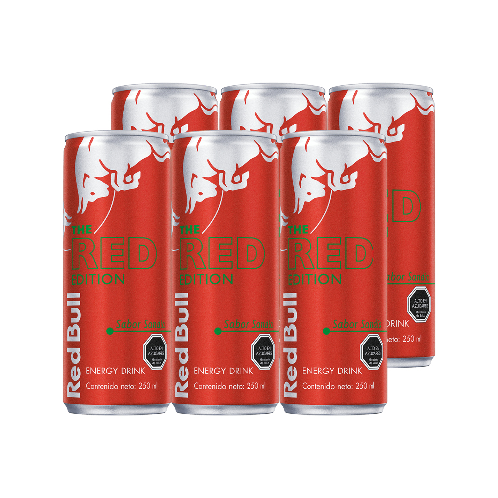 BEBIDA ENERGETICA SANDIA RED BULL BOTELLA VIDRIO 250 CC 6 UN