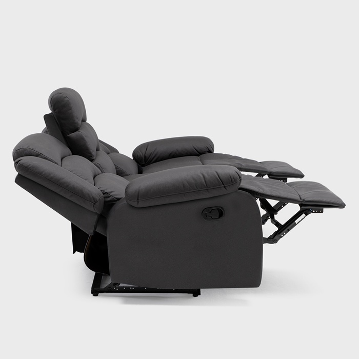 LIVING RECLINABLE SOFÁ 3 CUERPOS + 2 BERGERS NEW PRAGA EN COLOR NEGRO ...