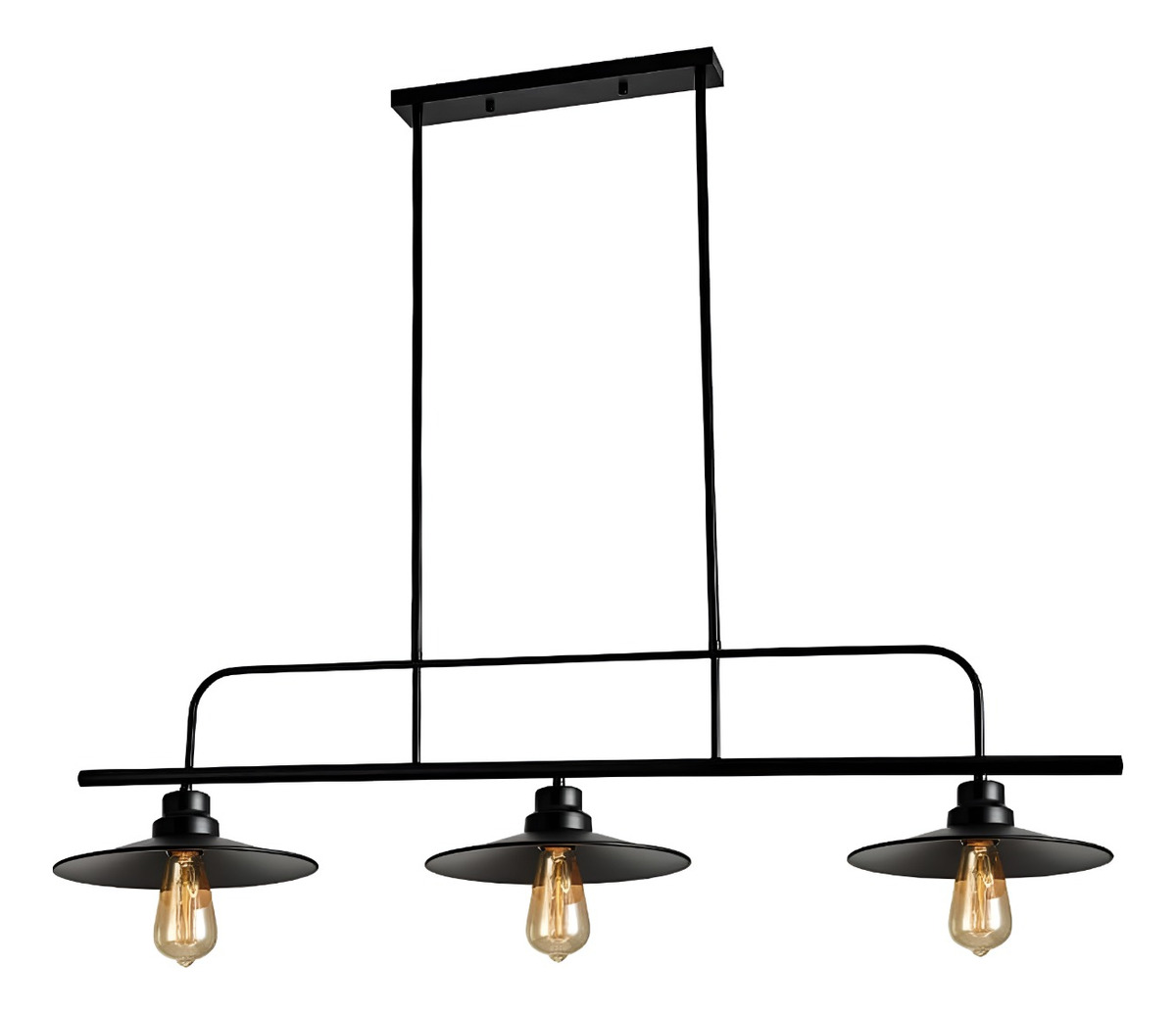 Ripley - LÁMPARA COLGANTE VINTAGE CAMPANAS NEGRAS LED TRIPLE CABEZAL
