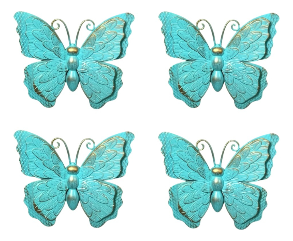 SET DECORACIÓN PARED MARIPOSA 3D ARTE ESTATUA TURQUESA JHN