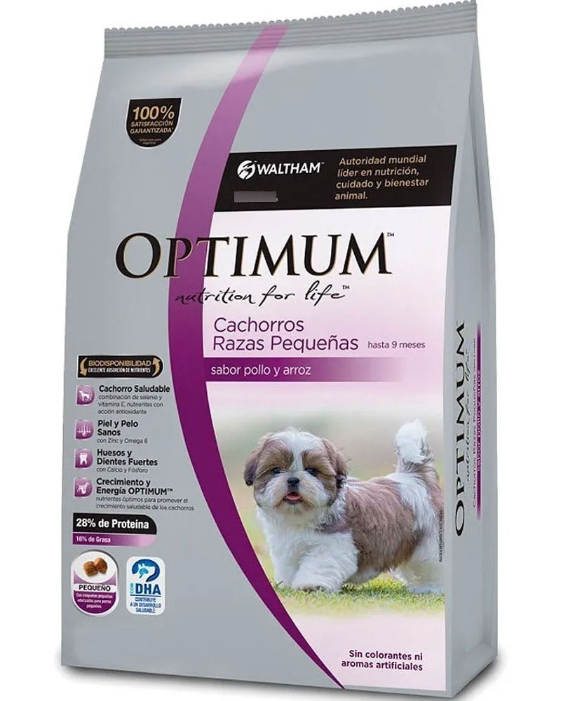ALIMENTO SECO PERROS CACHORRO OPTIMUM RAZA PEQUEÑA BOLSA 15 KG