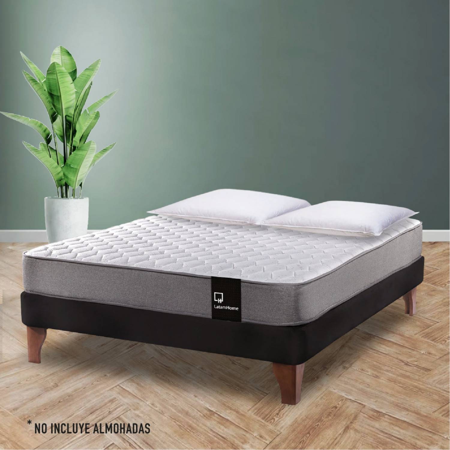 CAMA LATAM HOME ZEN BEST FULL TELA VELVET NEGRO
