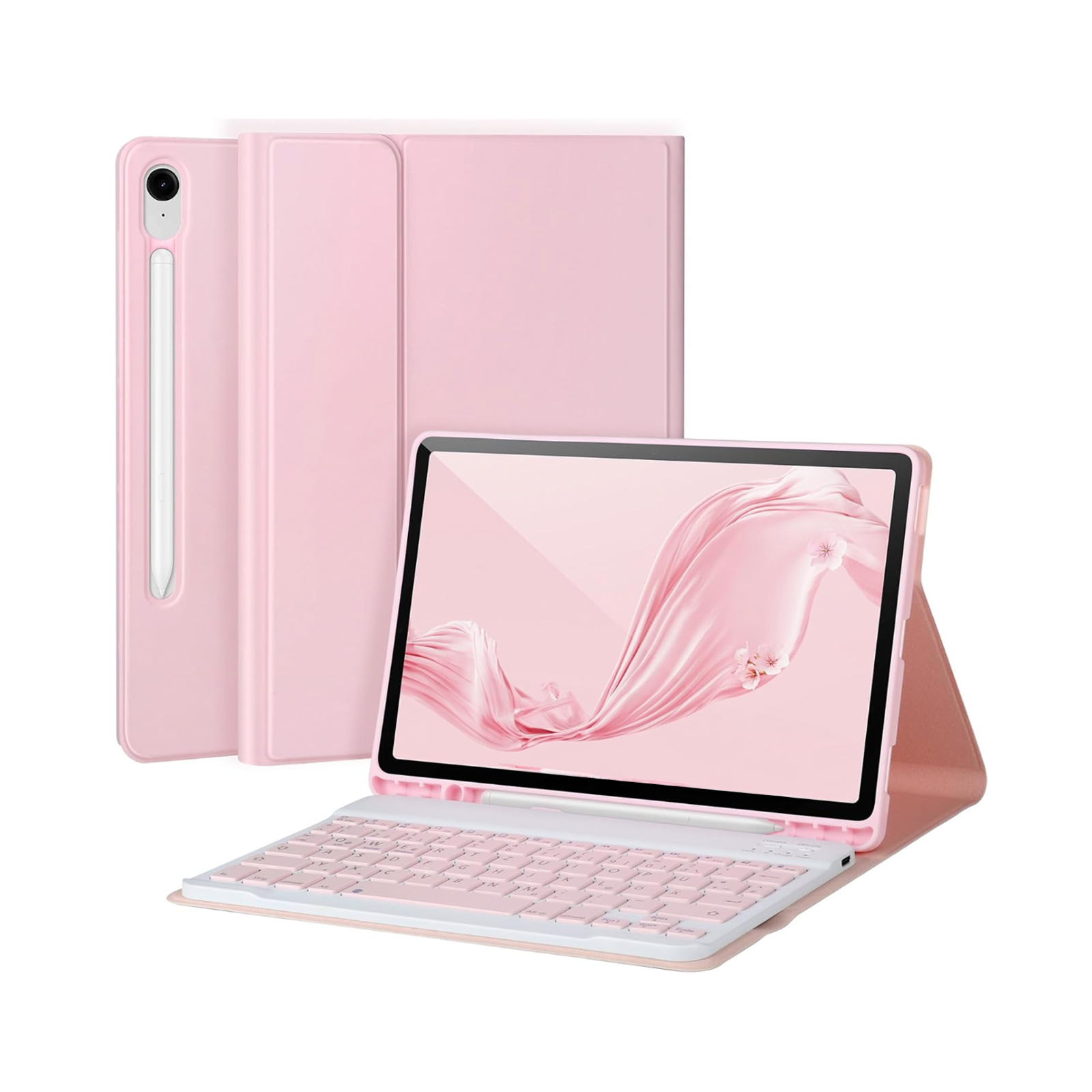 FUNDA CON TECLADO ESPAÑOL PARA SAMSUNG TAB S9 FE 10.9 ROSADO