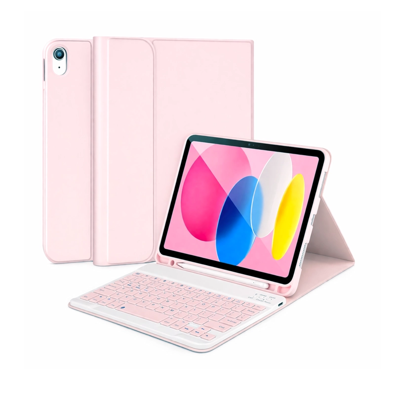 FUNDA CON TECLADO ESPAÑOL PARA SAMSUNG TAB S9 FE 10.9 ROSADO