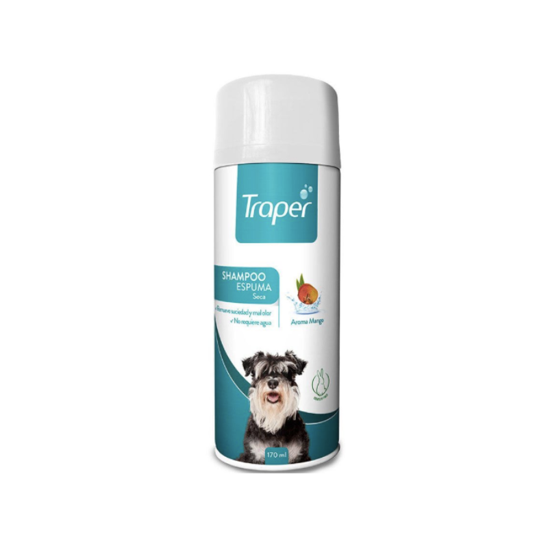 SHAMPOO EN SECO PERROS TRAPER ESPUMA SECA 170 ML
