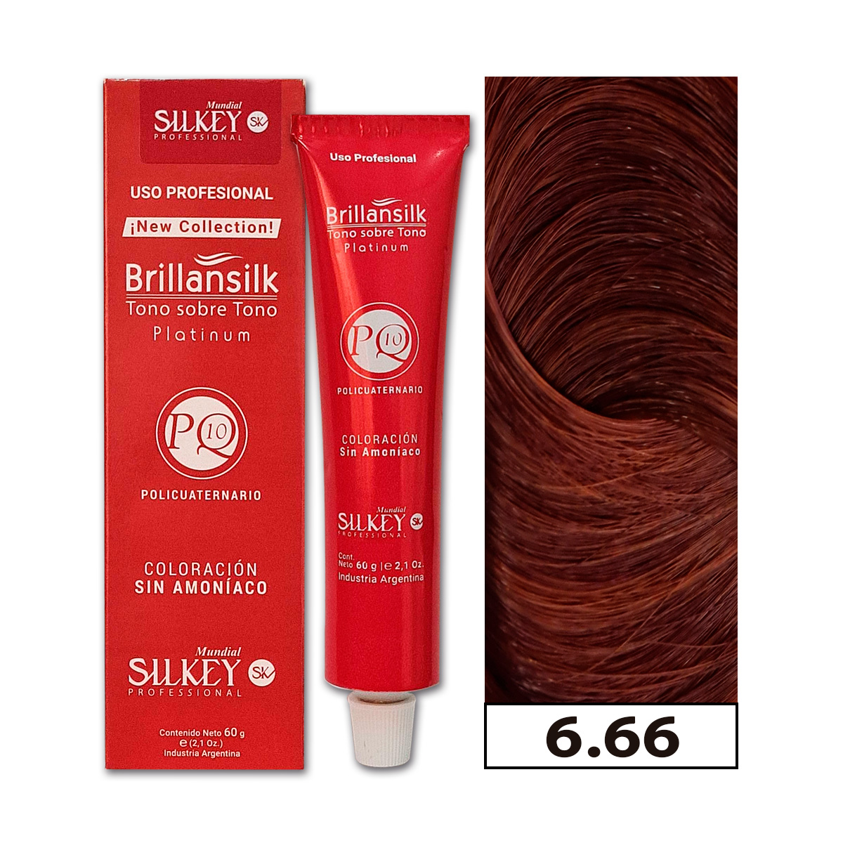 BRILLANSILK - TINTURA TONO - TONO SIN AMONÍACO SILKEY 60G - 6.66 RUBIO ...