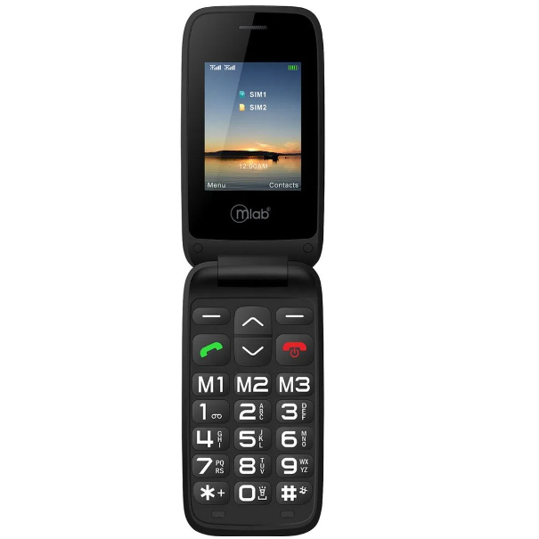 TELÉFONO SENIOR 4G ALMEJA NEGRO MLAD INCLUYE SIM CARD