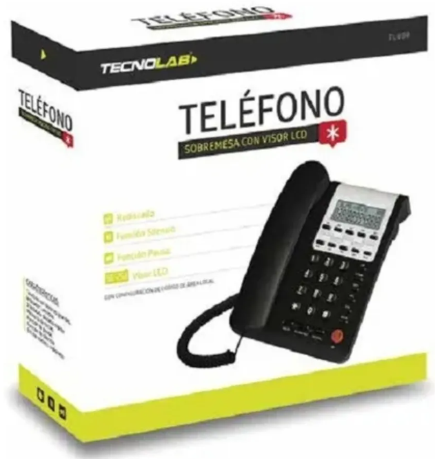 Ripley - TELÉFONO FIJO TECNOLAB ALÁMBRICO NEGRO TL090