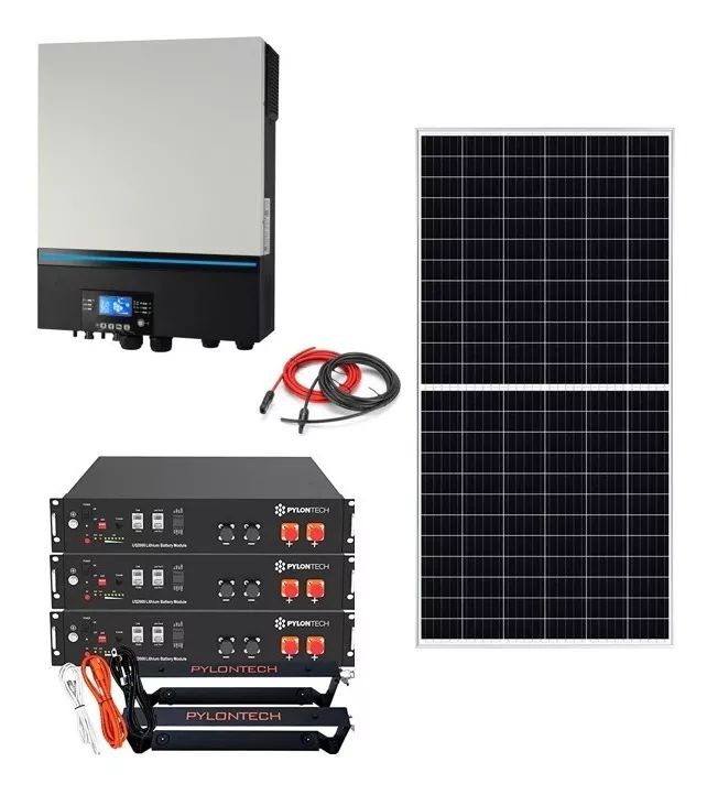 KIT SOLAR 8000 W HÍBRIDO AMPLIADO CON BATERÍAS LITIO