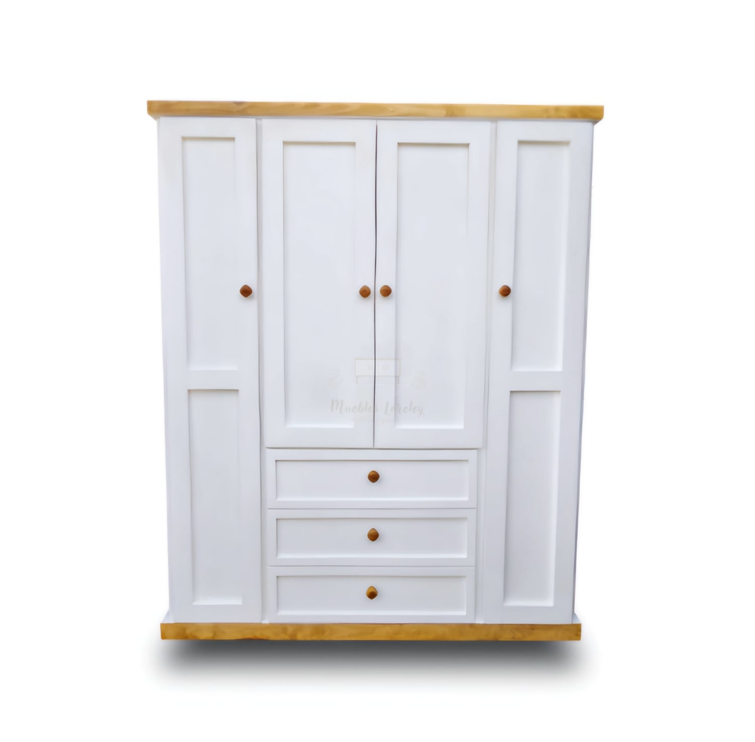 GRAN CLÓSET MUEBLES LORELEY MADERA BLANCO 4 CUERPOS