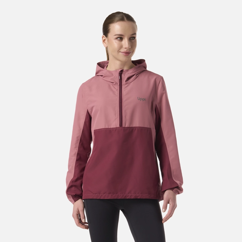 CHAQUETA MUJER NIGHTFALL WINDBREAKER 1/4 ZIP HOODY JACKET ROSADO V26