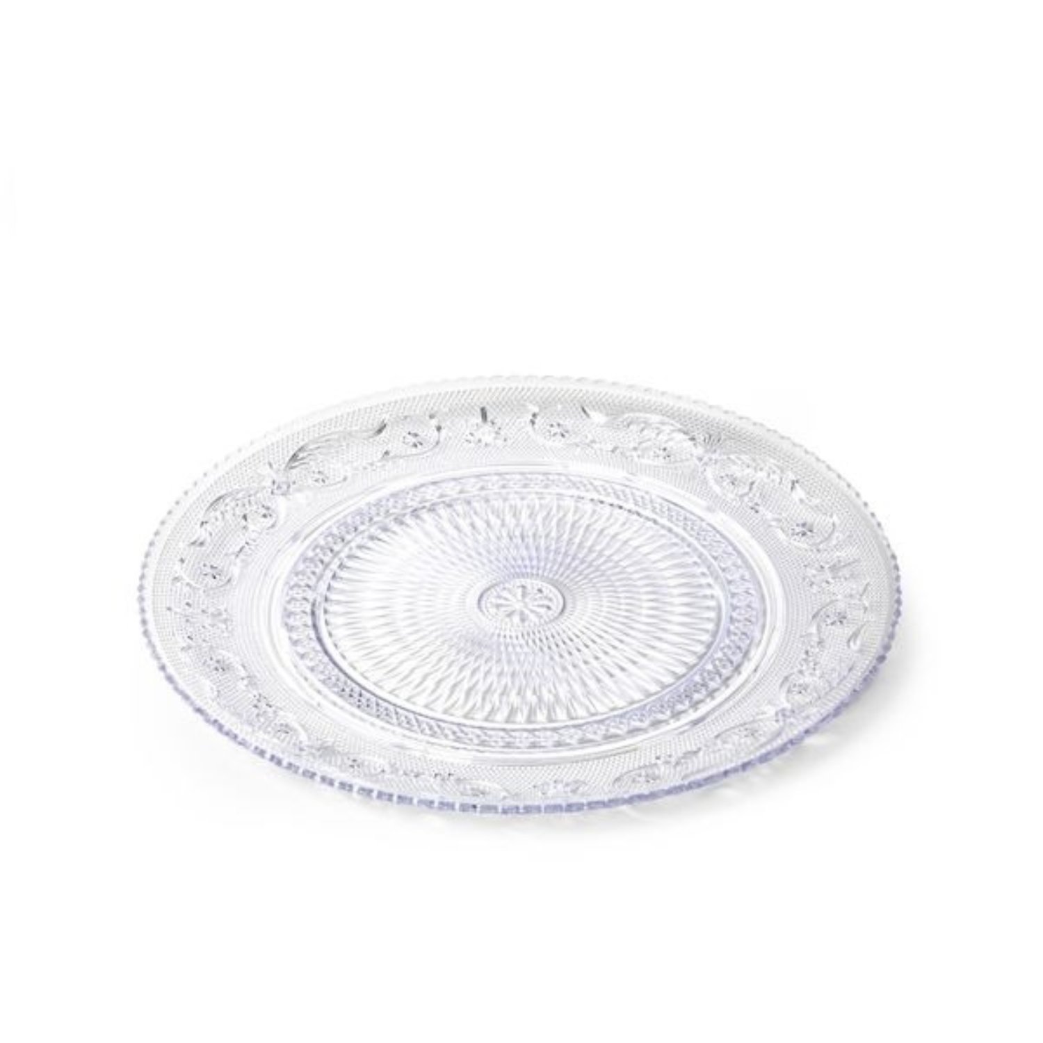 Ripley - SET 3 PLATO REDONDO CRYSTAL 25 CM TRANSPARENTE