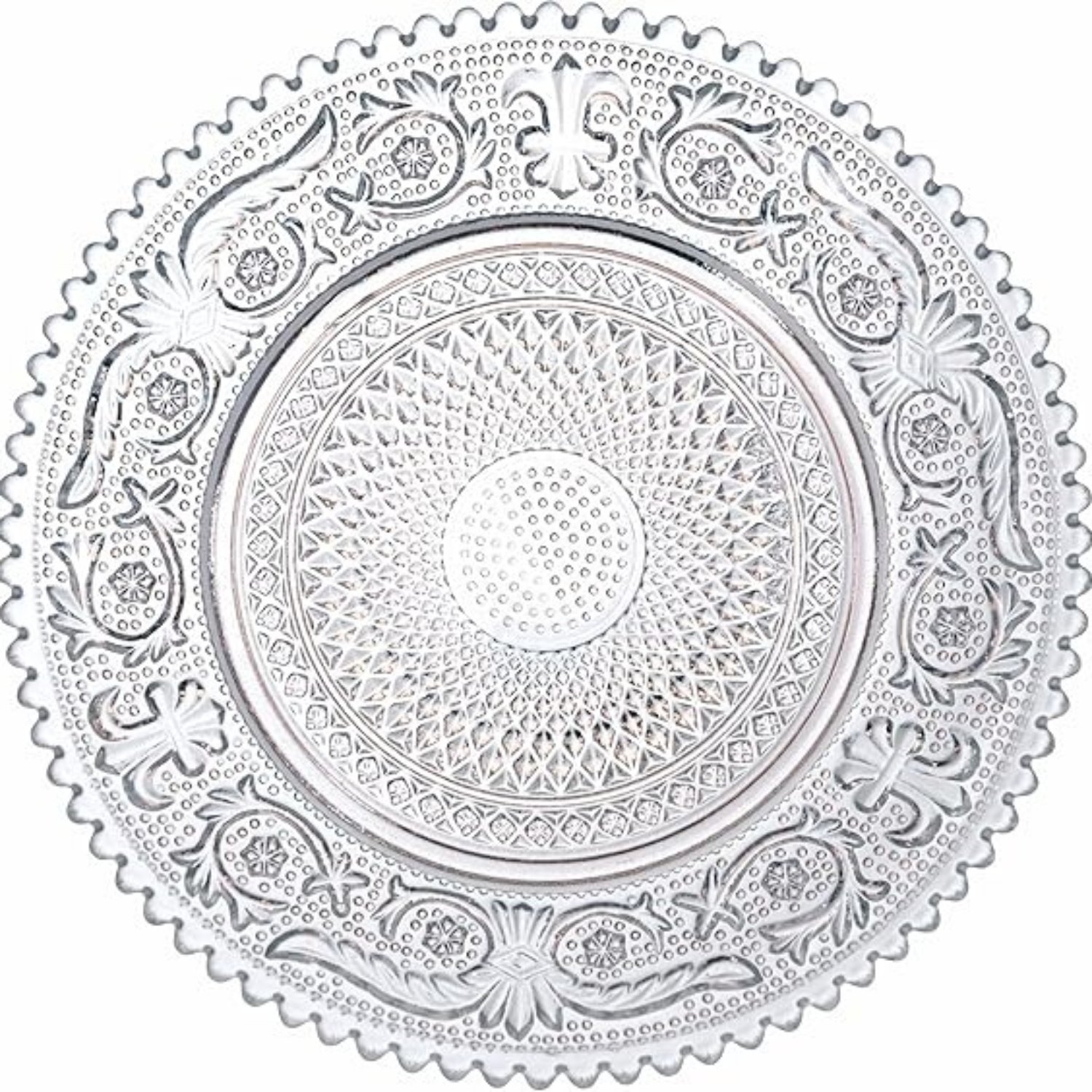 Ripley - SET 3 PLATO REDONDO CRYSTAL 25 CM TRANSPARENTE