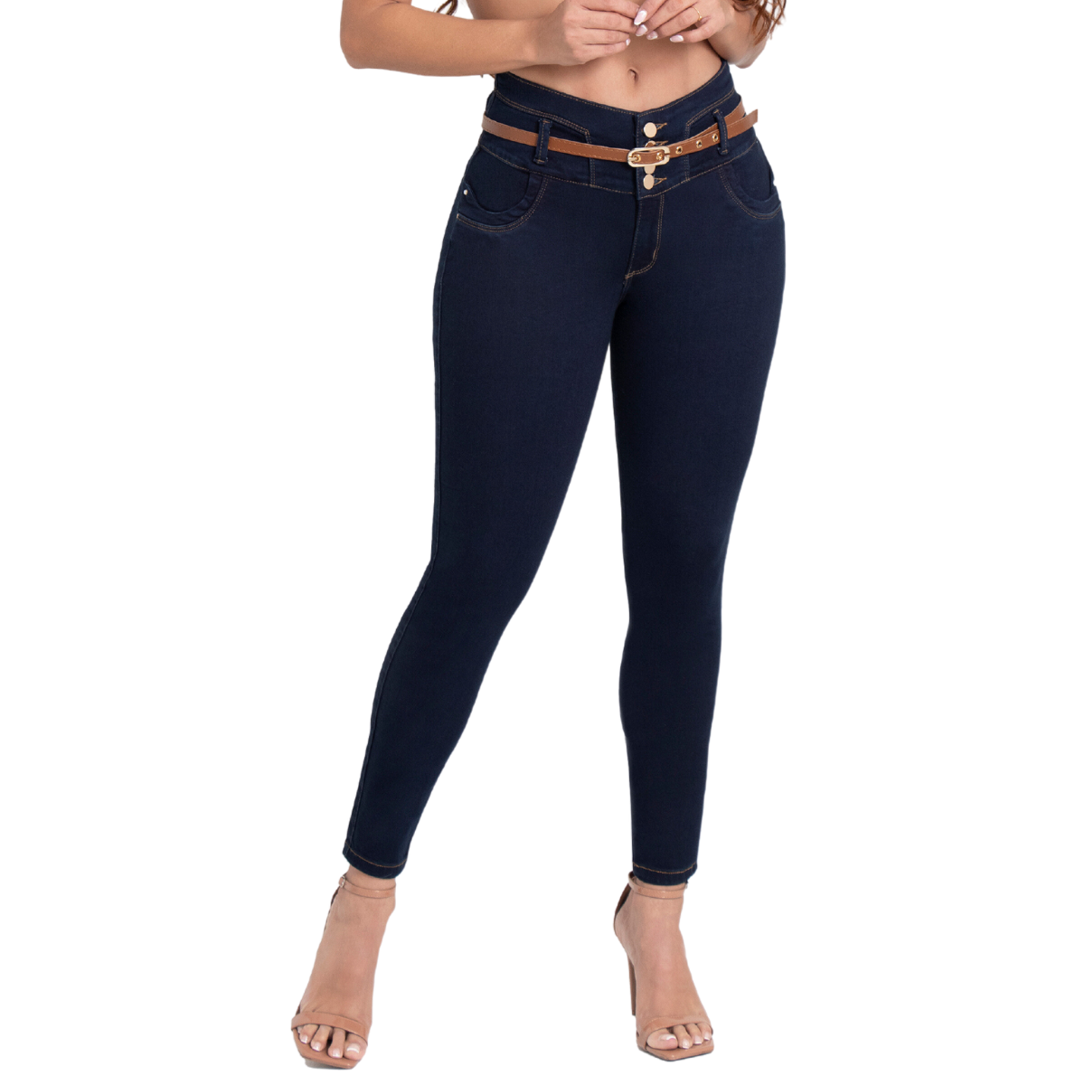 JEANS SKINNY MUJER JMC AZUL MARINO 426 COLOMBIANO PUSH UP CON FAJA INTERNA