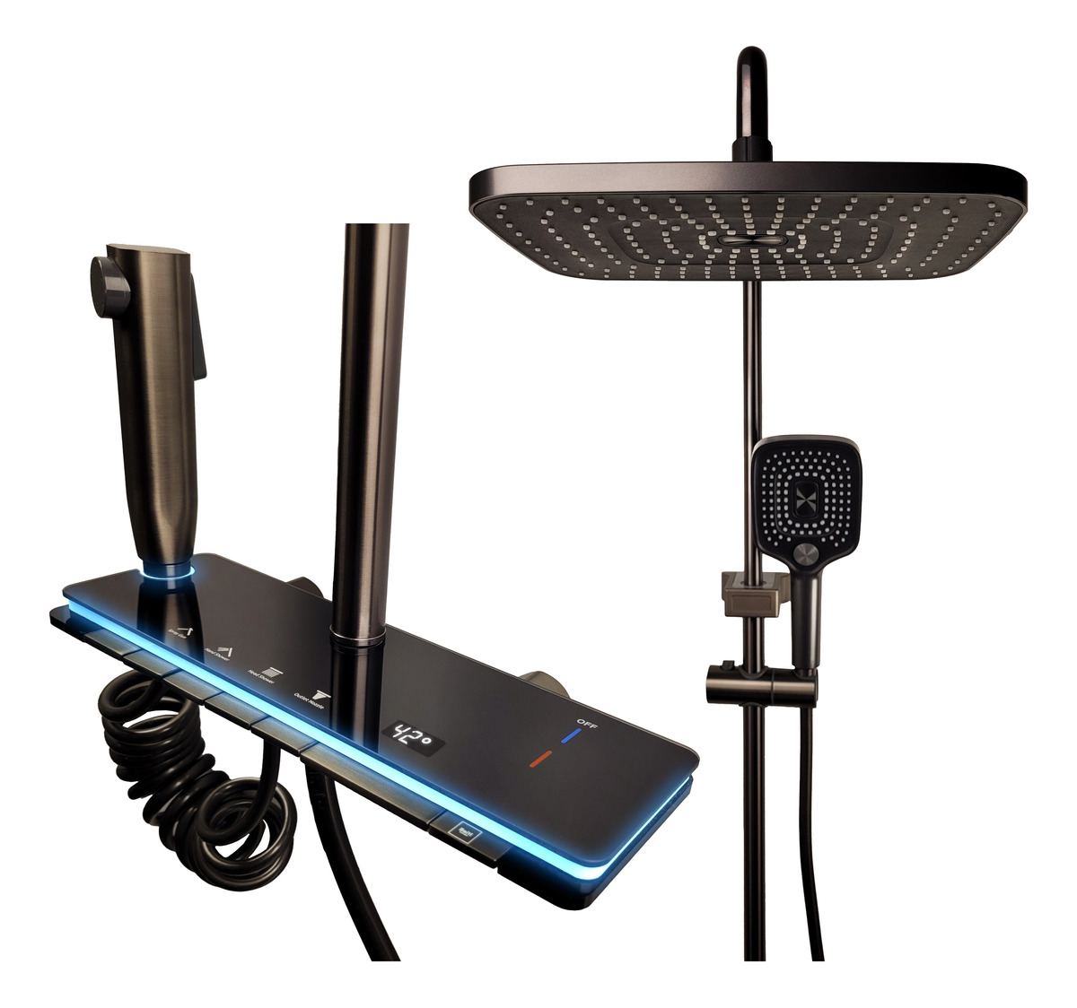 Ripley - DUCHA COLUMNA MONOMANDO Y TELEFONO SENSOR BEITI 4 MODOS DUCHA ...