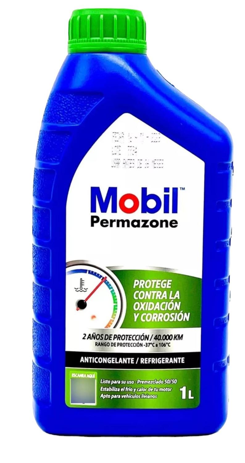 ANTICONGELANTE MOBIL COOLANT PERMAZONE 50/50 1LT COLOR VERDE