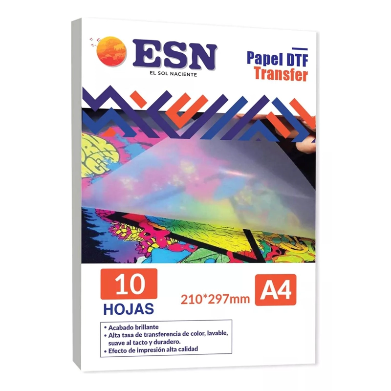 PAPEL FILM DTF A4 10 HOJAS - DIRECT TO FILM - ESN