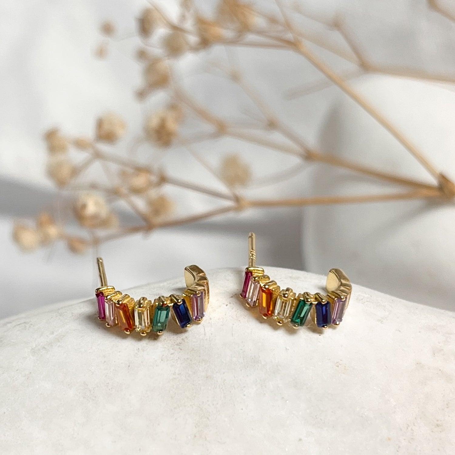 AROS AZUL ZAFIRA COLORES PARA MUJER PLATA 925 ORO Y CIRCONES