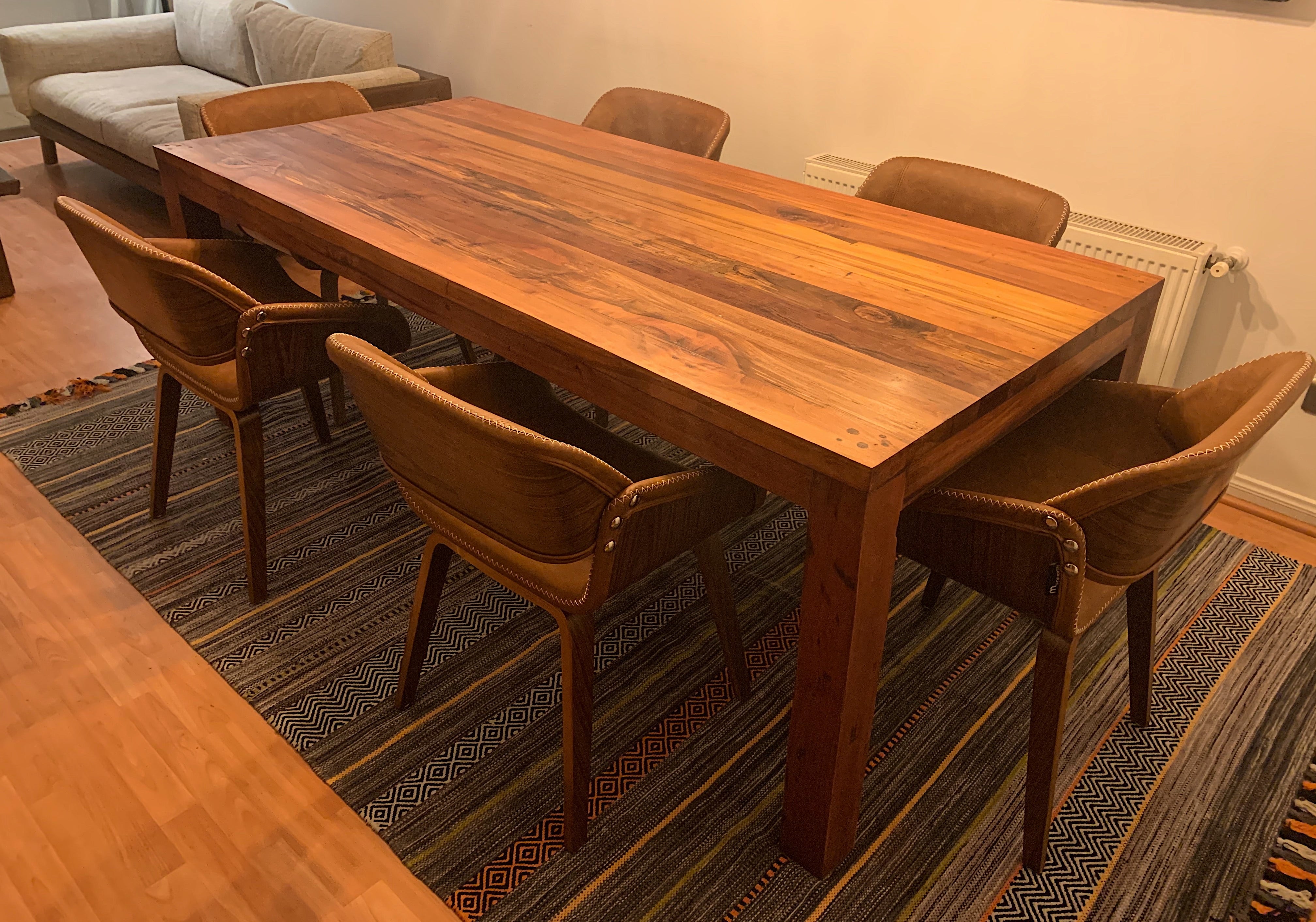 Ripley - MESA COMEDOR MODERNA ROBLE 240X100CM