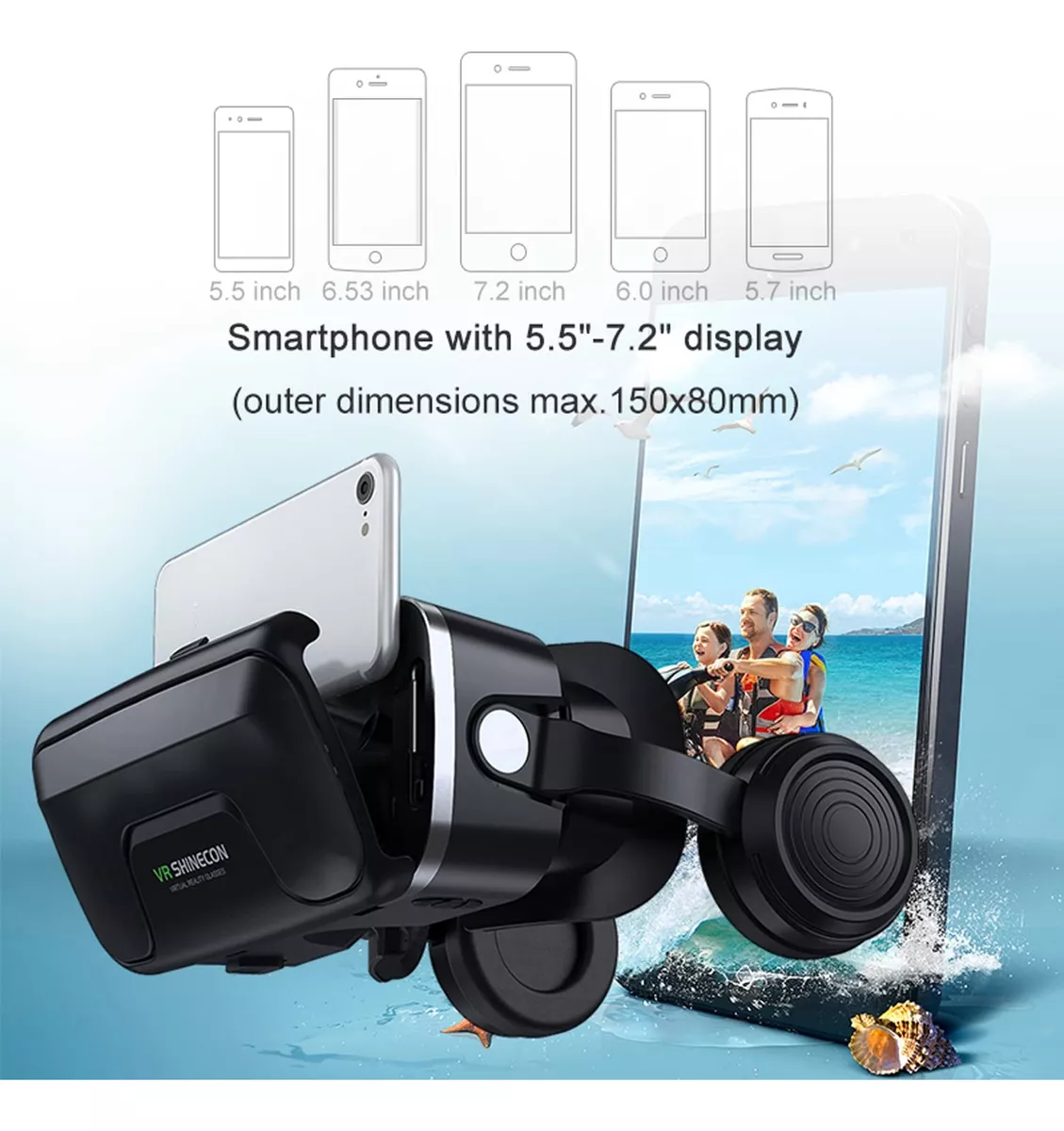 Ripley - GAFAS REALIDAD VIRTUAL VR SHINECON 3D + CONTROL + ALTAVOCES