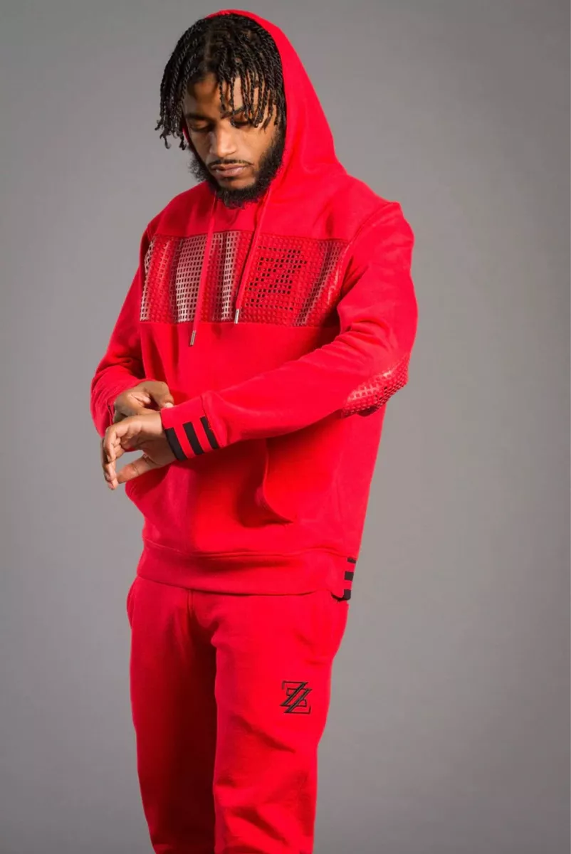 POLERON HOMBRE SHABAZZ DENIM ROJO AMERICANO URBANO USA
