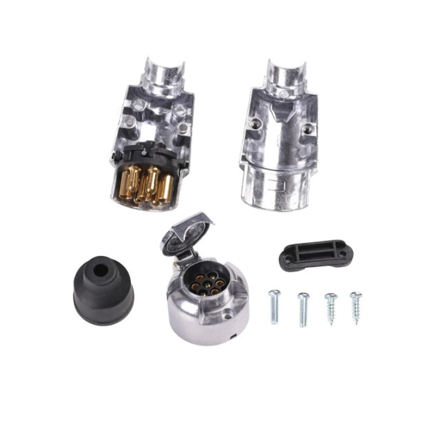 SET ENCHUFE 7 PIN MACHO HEMBRA CARRO ARRASTRE REMOLQUE
