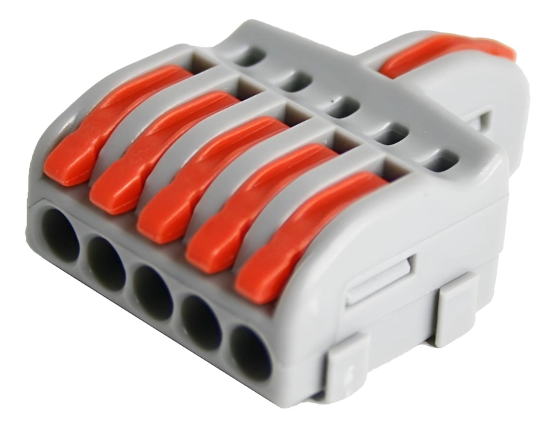 CONECTOR CABLEADO RAPIDO TIPO WAGO ENTRADA SALIDA MULTIPLES LINEAL 1E 5S
