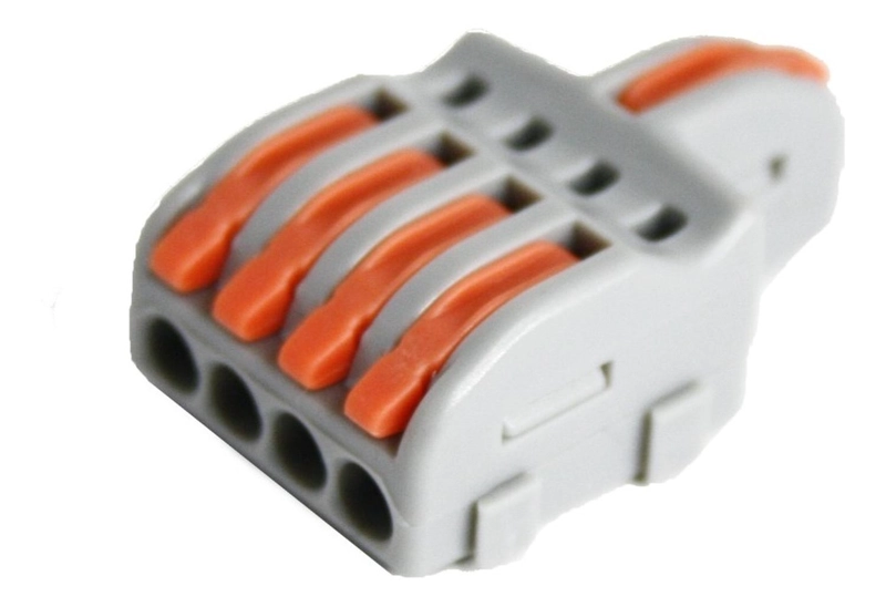 CONECTOR CABLEADO RAPIDO TIPO WAGO ENTRADA SALIDA MULTIPLES LINEAL 1E 4S