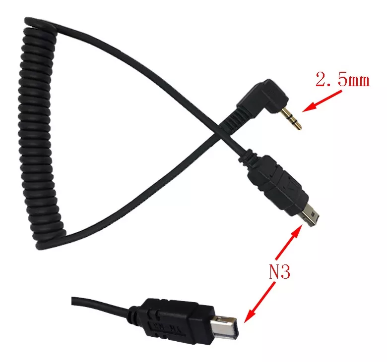 CABLE N3 DISPARADOR REMOTO CONECTOR DE 2,5MM PARA CANON