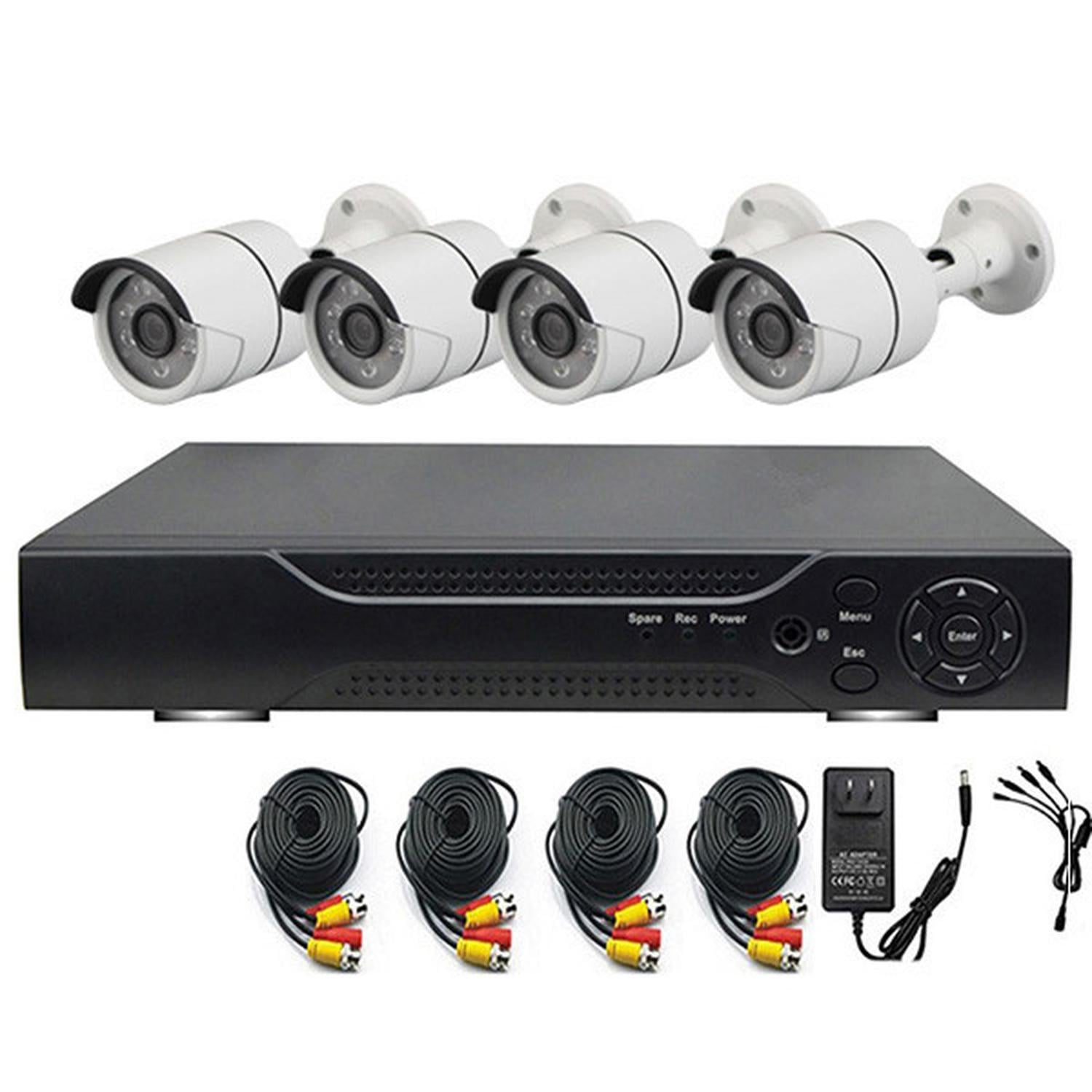 CCTV KIT CON 4 CÁMARA SEGURIDAD DVR 1080P FULL HD