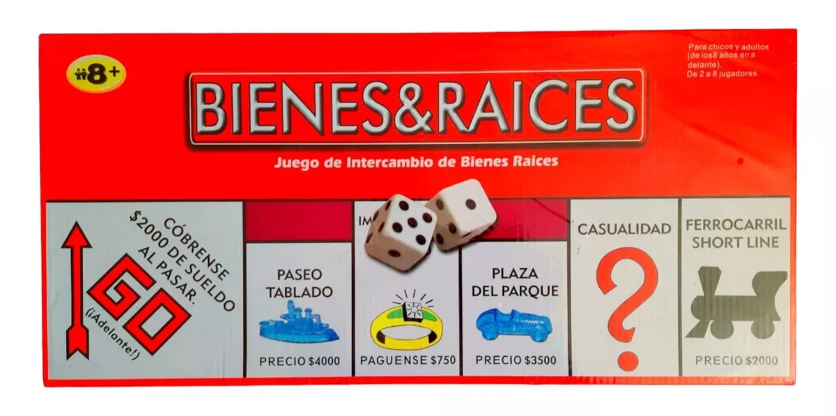 JUEGO DE MESA MONOPOLIO BIENES RAÍCES TABLERO PARA FAMILIA