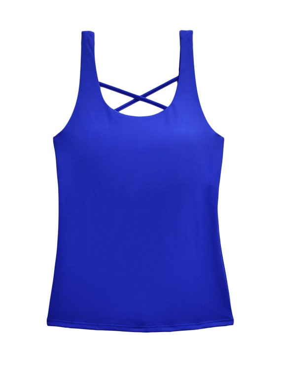 Ripley - TANKINI CON ESCOTE EN LA ESPALDA COLOR AZUL