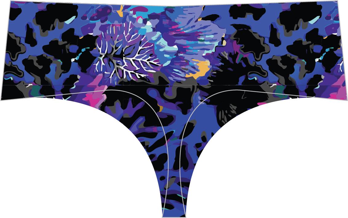 Ripley - BIKINI CALZÓN COLALESS TIRO ALTO ESTAMPADO MORADO