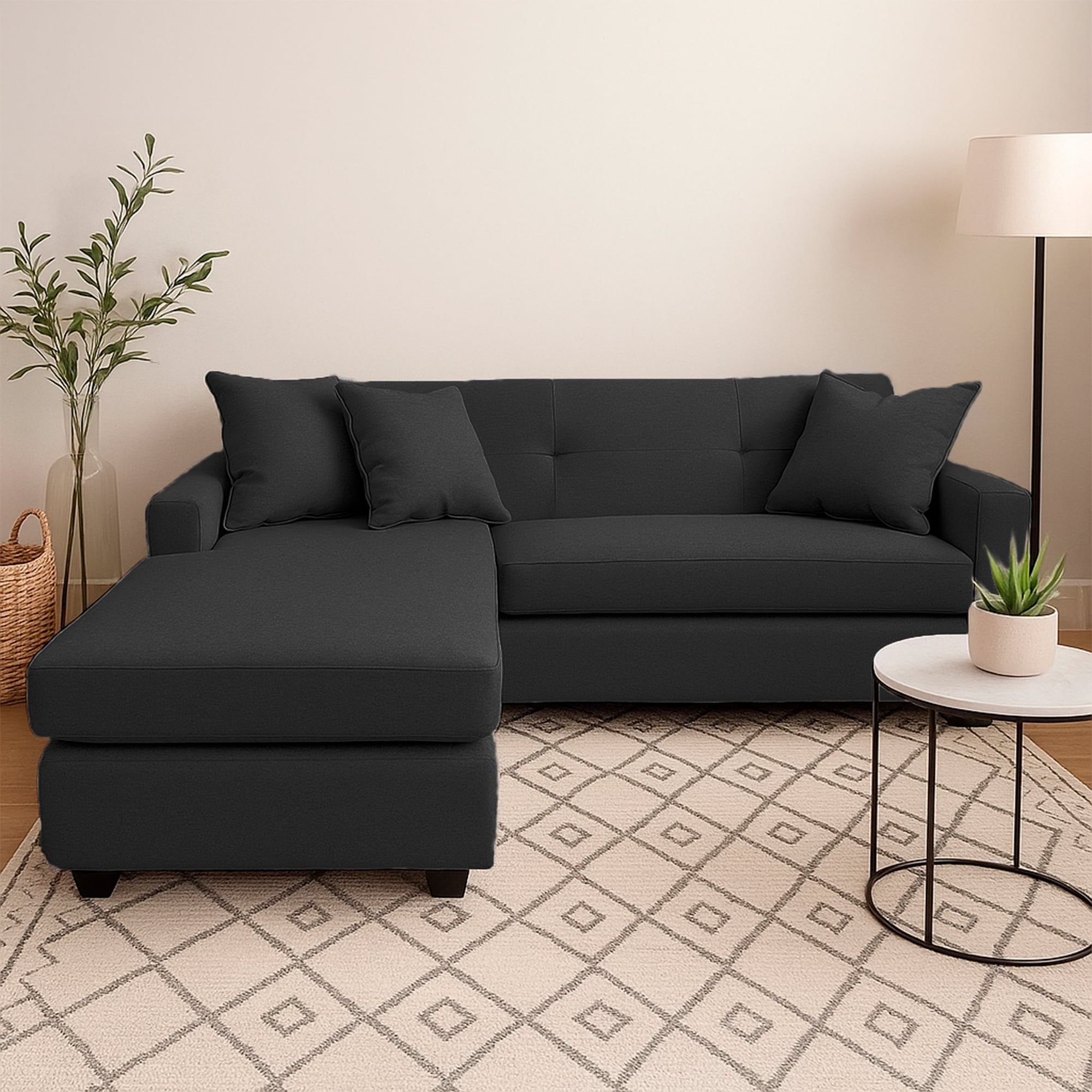 SOFA L INTERCAMBIABLE NEW SEVILLA LINO NEGRO