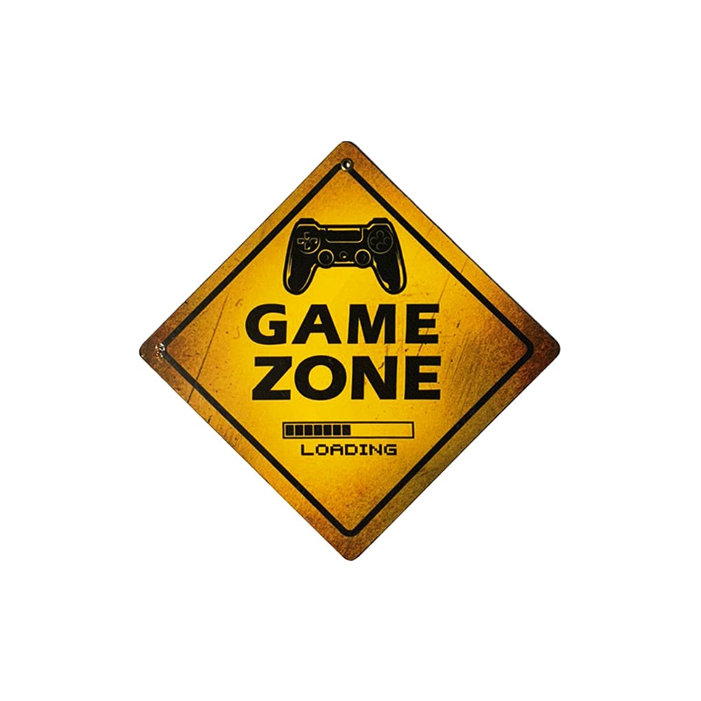 CARTEL CHAPA 18X18 GAME ZONE - FIRE CHILE